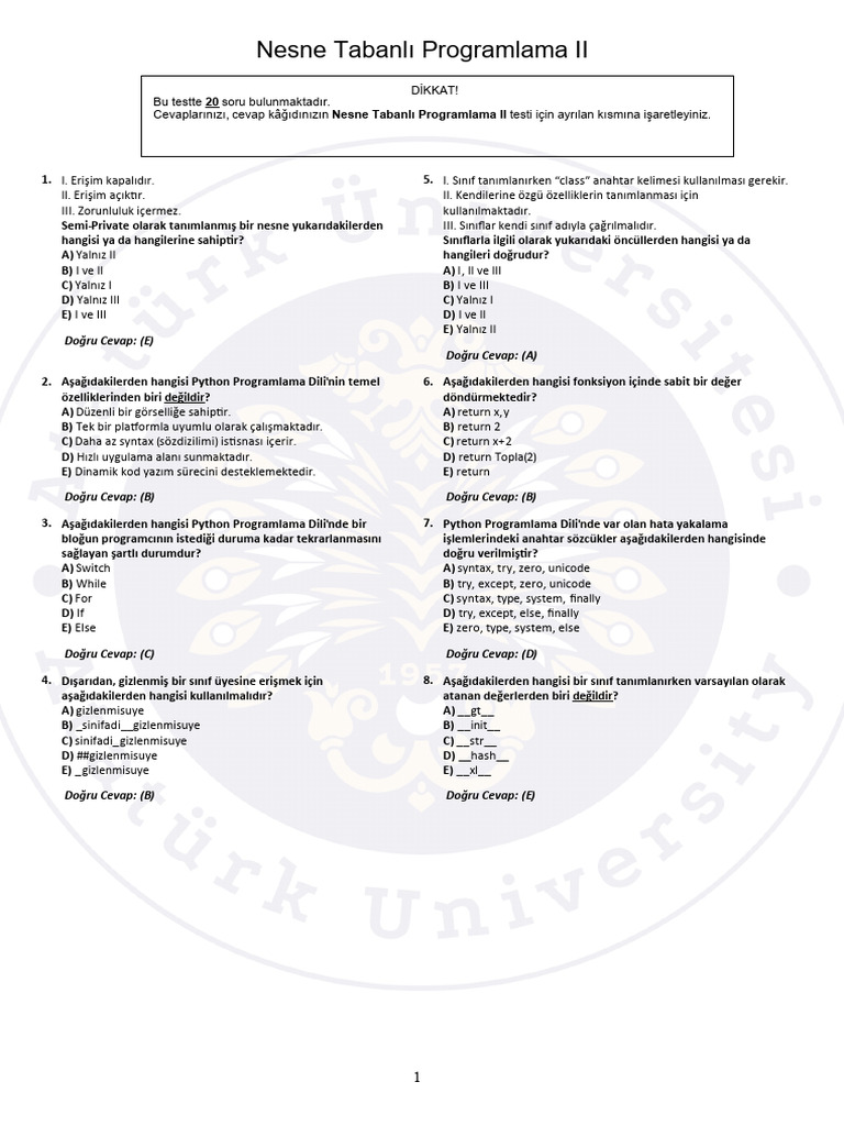 Nesne Tabanlı Programlama II | PDF