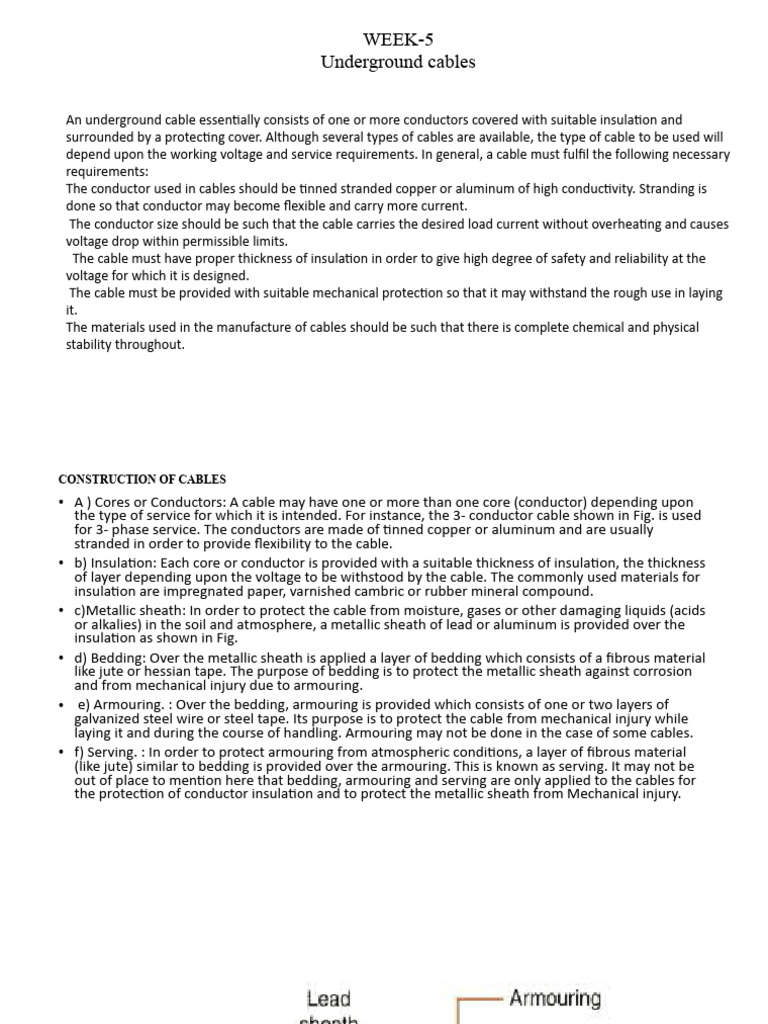 UG Cables | Download Free PDF | Electrical Wiring | Insulator (Electricity)