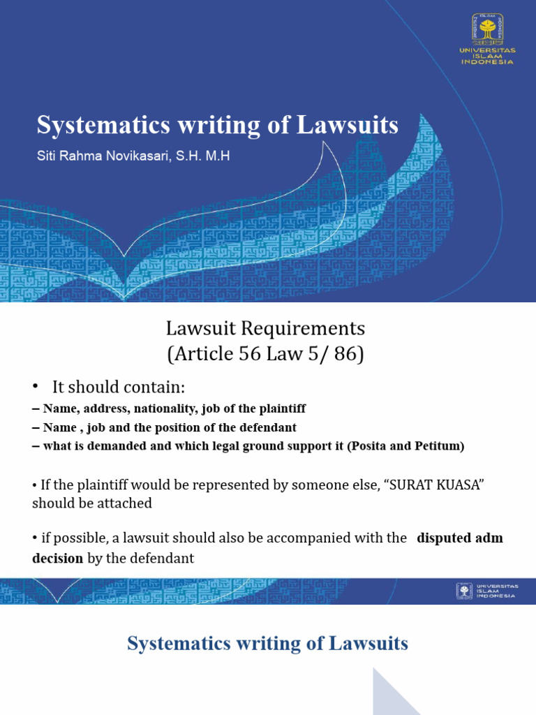 Systematic Writing of Lawsuits | PDF | Lawsuit | Government