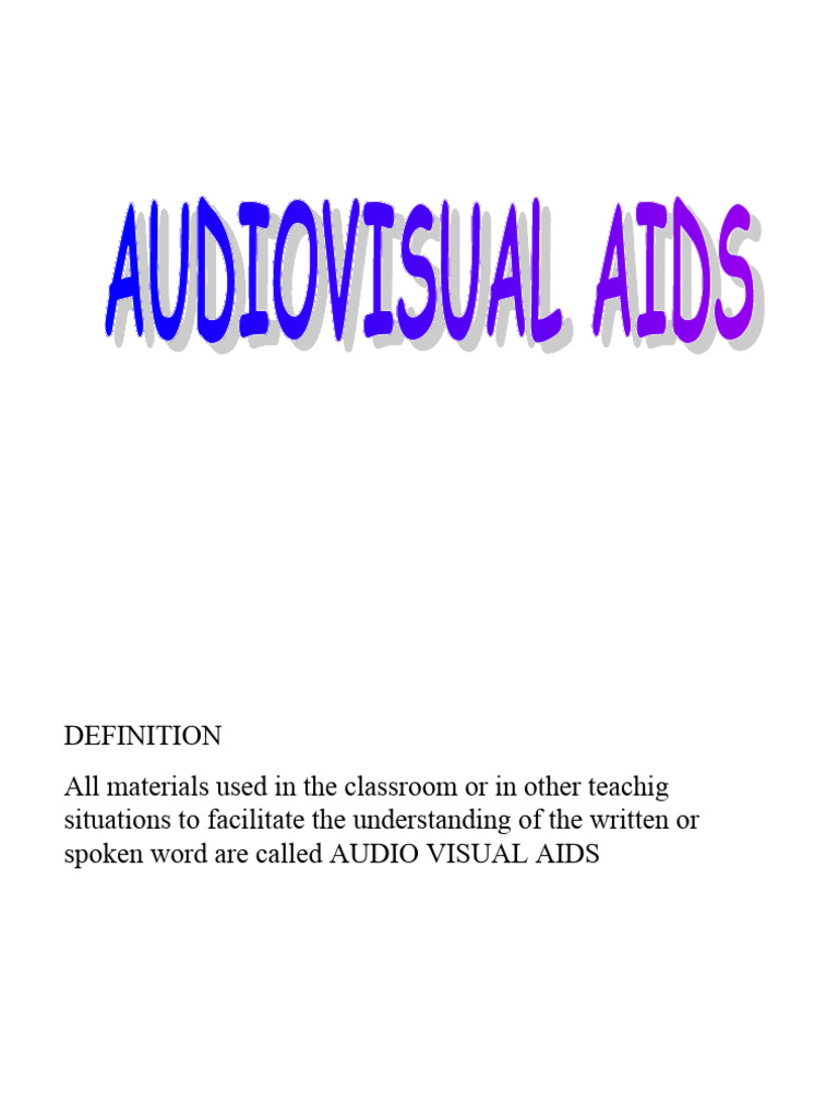 Audio Visual AIDS | PDF | Learning | Multimedia