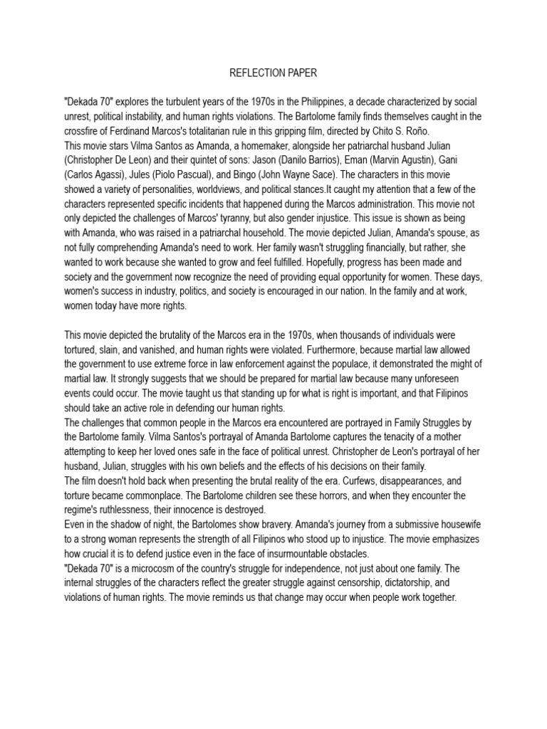 REFLECTION Reading in Philippine History | PDF | Social Science ...