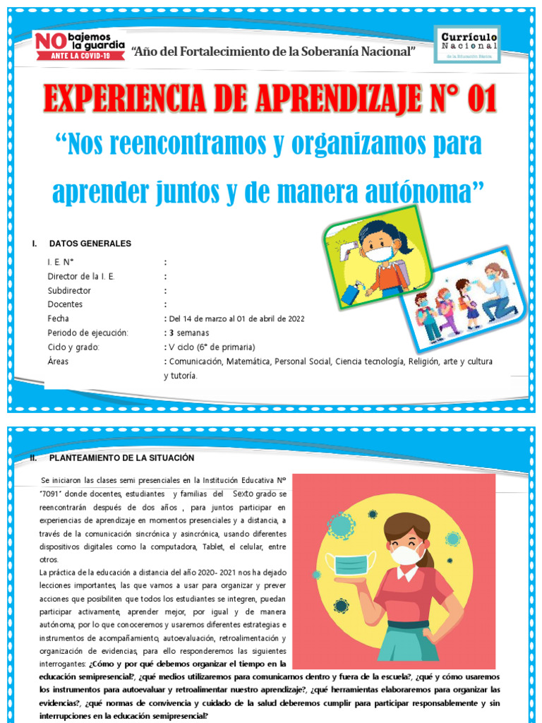 Experiencia de Aprendizaje N 01 | PDF | Números | Geometría