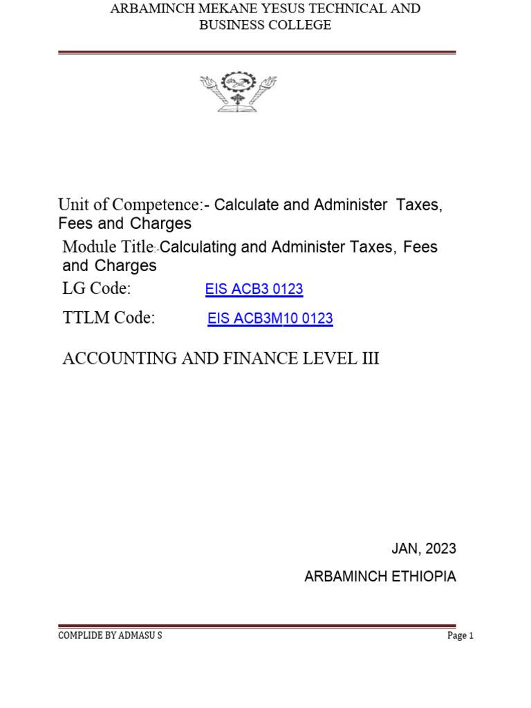 Tax Calculation and Administration Guide | PDF | Taxes | Income Tax
