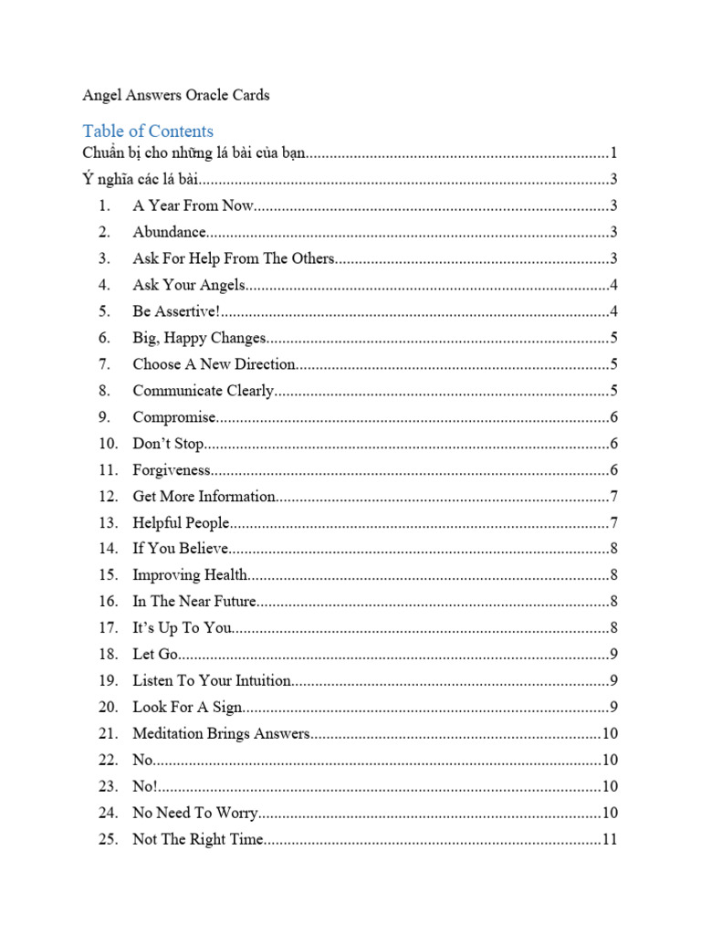Angel Answers Oracle Cards | PDF