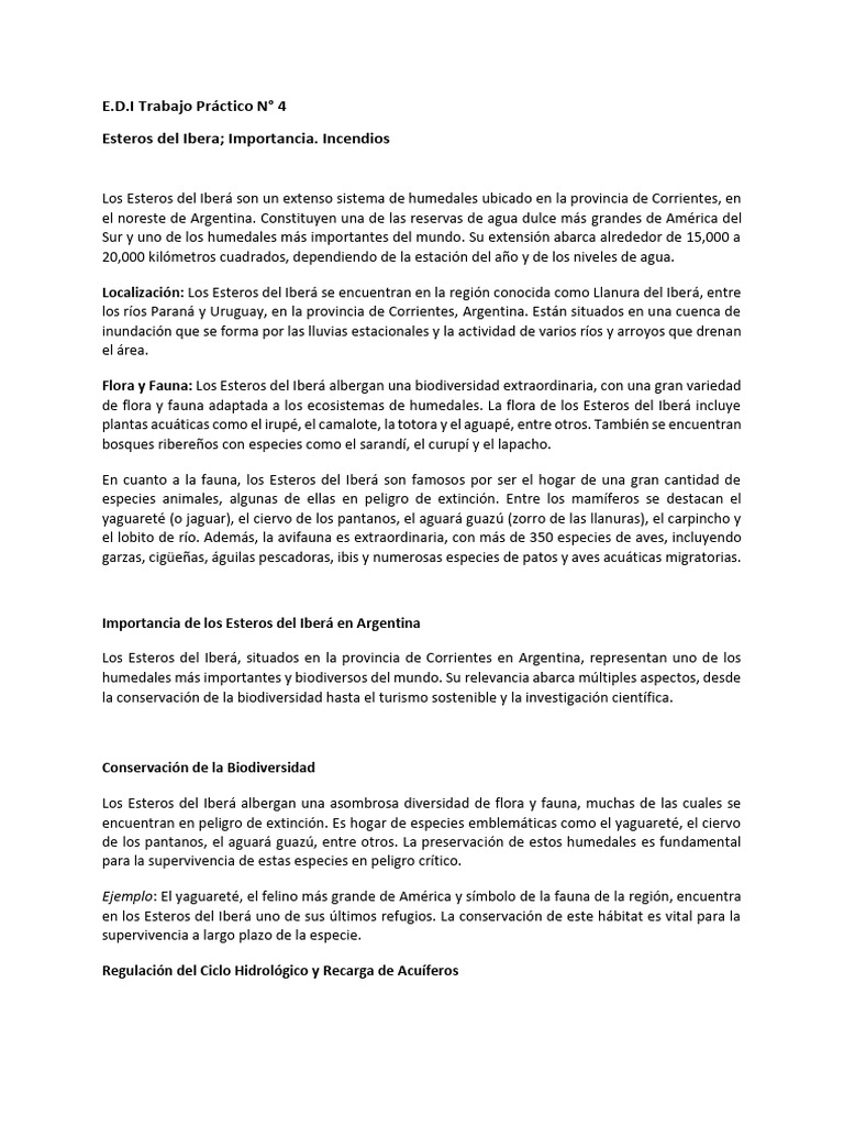 Edi TP #4 | Descargar gratis PDF | Fuego fatuo | Biodiversidad