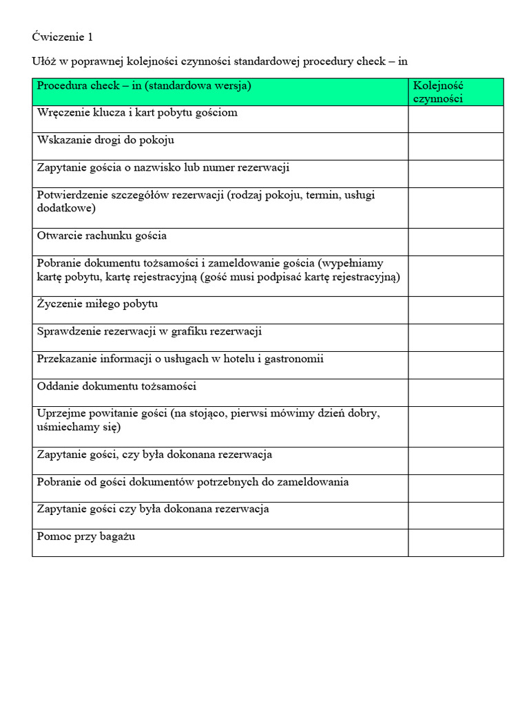 Check - in Check - Out | PDF