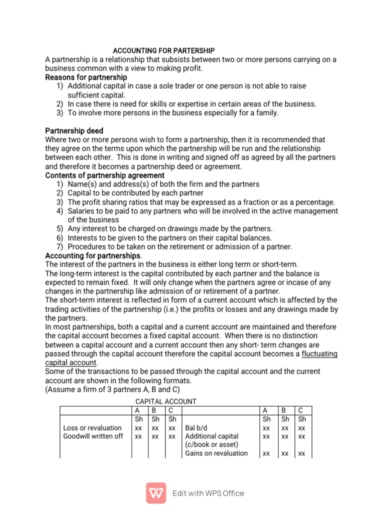 Accounting For Partership | PDF | Debits And Credits | Partnership