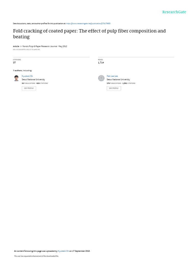 Fold Cracking of Coated Paper | PDF | Strength Of Materials | Fracture