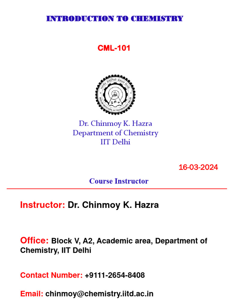 Chapter 1 Nomenclature CML-101 | PDF | Chirality (Chemistry) | Isomer