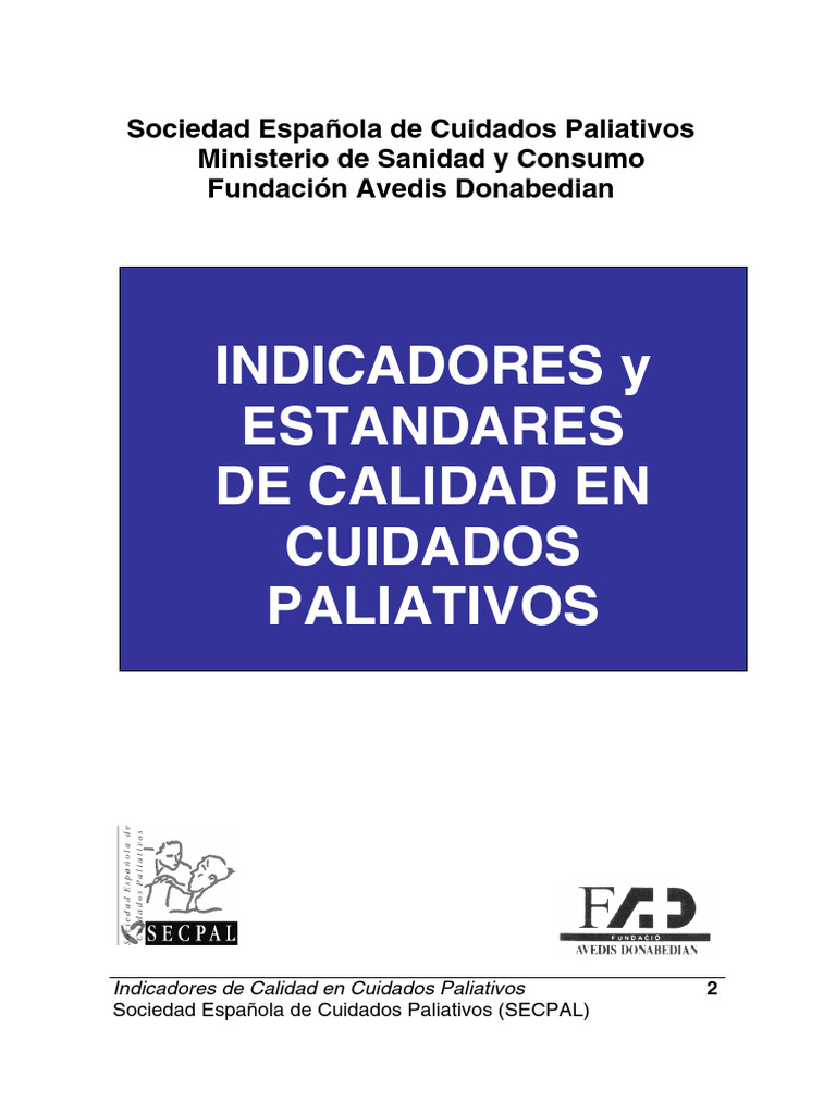 2006 Indicadores Calidad Paliativos j59 | PDF | Cuidados paliativos | Historial médico