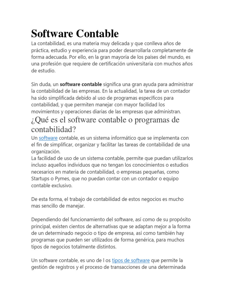 Software Contable | PDF | Software | Contabilidad
