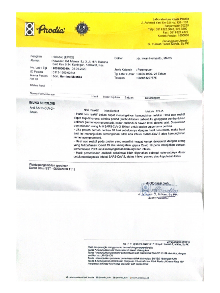 Laboratorium Klinik Prodia | PDF