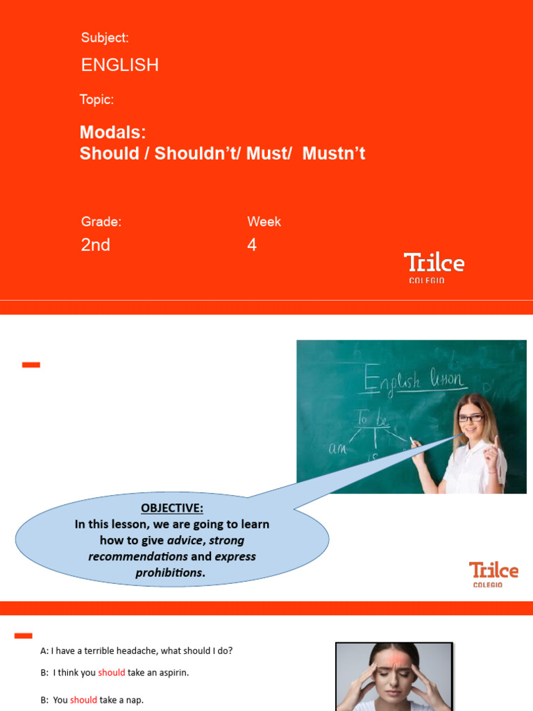 ING - 2° - Modal Verbs - Should Vs Must (Meet) | PDF | Self-Improvement ...