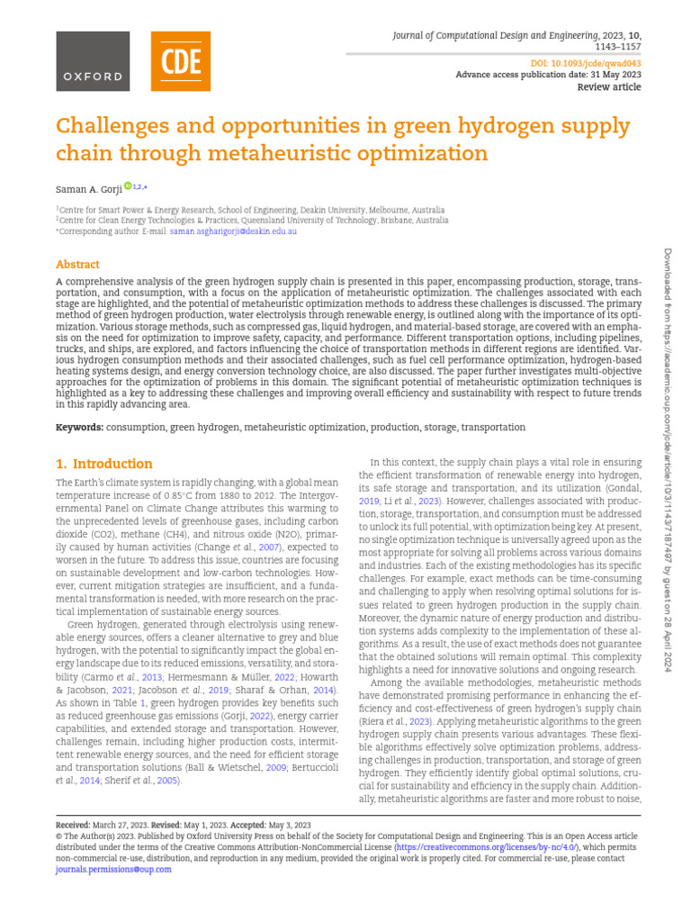 Challenges and Opportunities in Green Hydrogen Supply | PDF ...