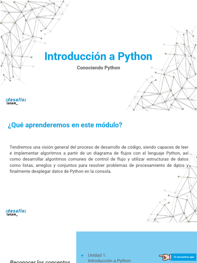 01 - Presentación - Conociendo Python | PDF | Python (lenguaje de programación) | Lenguaje de ...