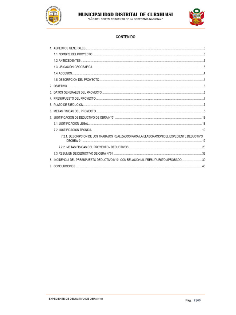 Deductivo de Obra N°01 | PDF | Riego | Hormigón