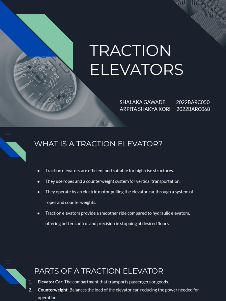 Traction Elevators by 2022BARC050 & 2022BARC068 | PDF | Elevator | Mechanical Engineering