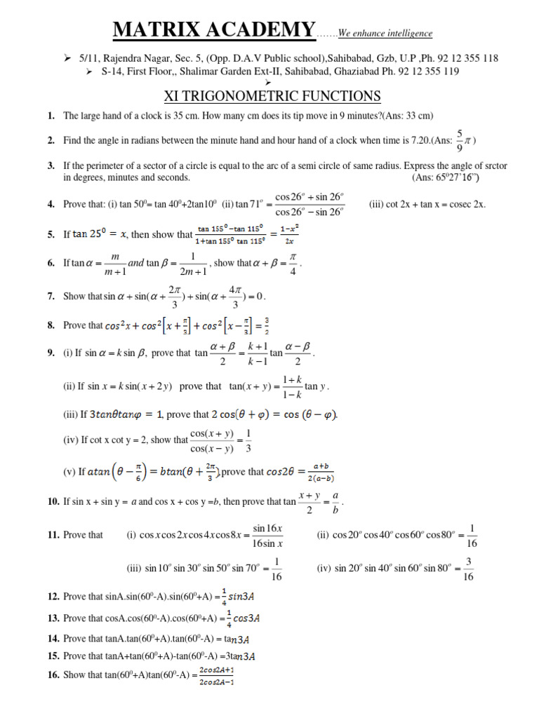 XI TRIGO | PDF | Euclid | Elementary Mathematics