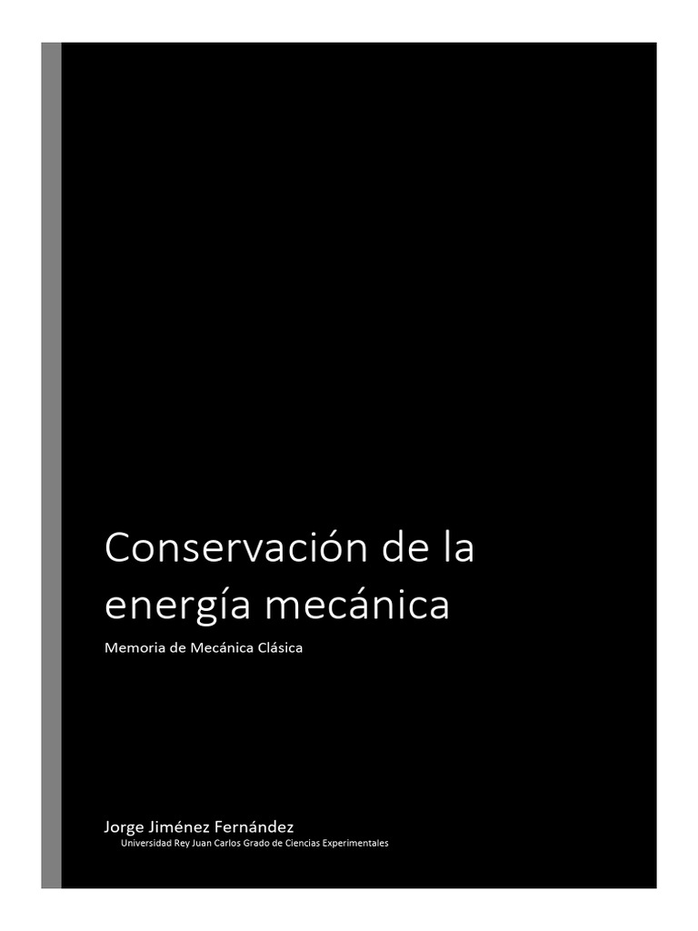 Memoria Acerca de La Conservacion de La Energia Mecanica | PDF ...