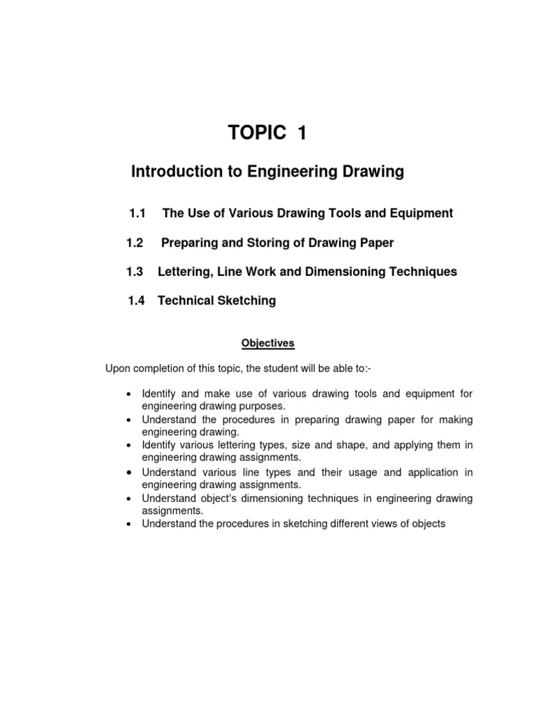 Drawingmodul Topic1 Introductiontoengineeringdrawing | PDF | Drawing | Angle