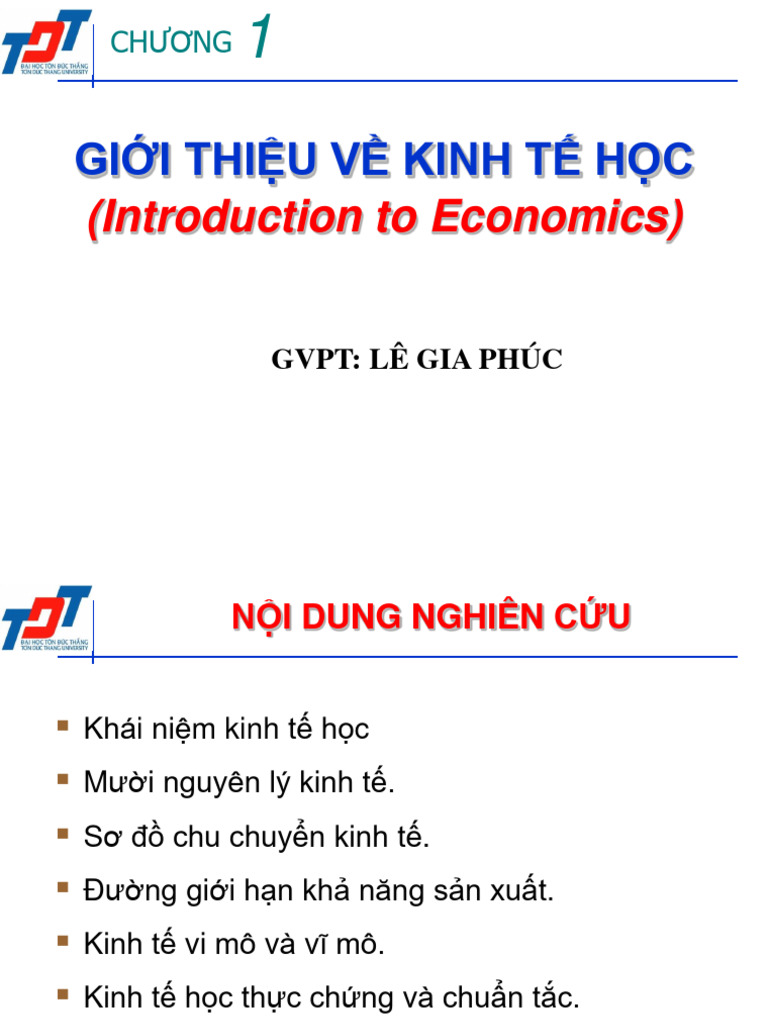 Chuong 1 - Gioi Thieu Kinh Te Hoc | PDF