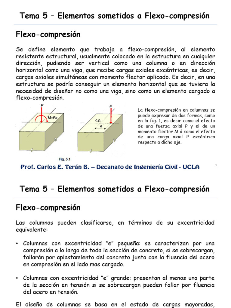 5 1 TEMA V Flexo Compresión | PDF | Columna | Viga (Estructura)