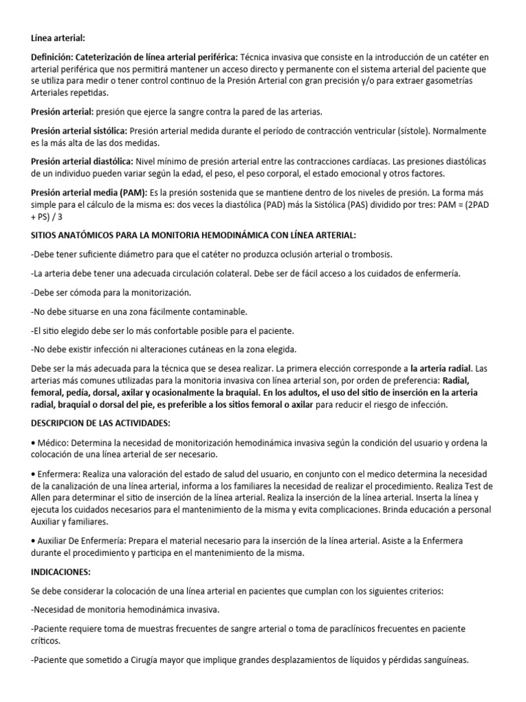 Línea Arterial | Descargar gratis PDF | Presión sanguínea | Artería