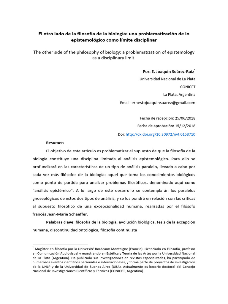 El Otro Lado de La Filosofia de La Biologia | PDF | Epistemología ...