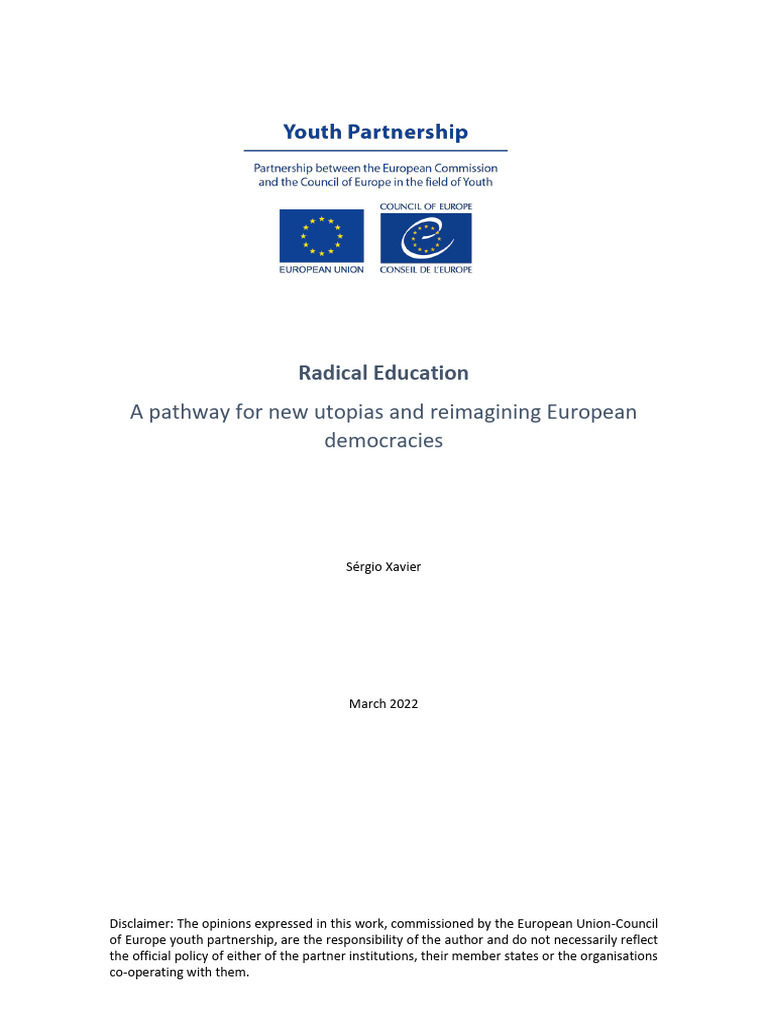 Radical Education A Pathway For New Utopias and Reimagining European ...