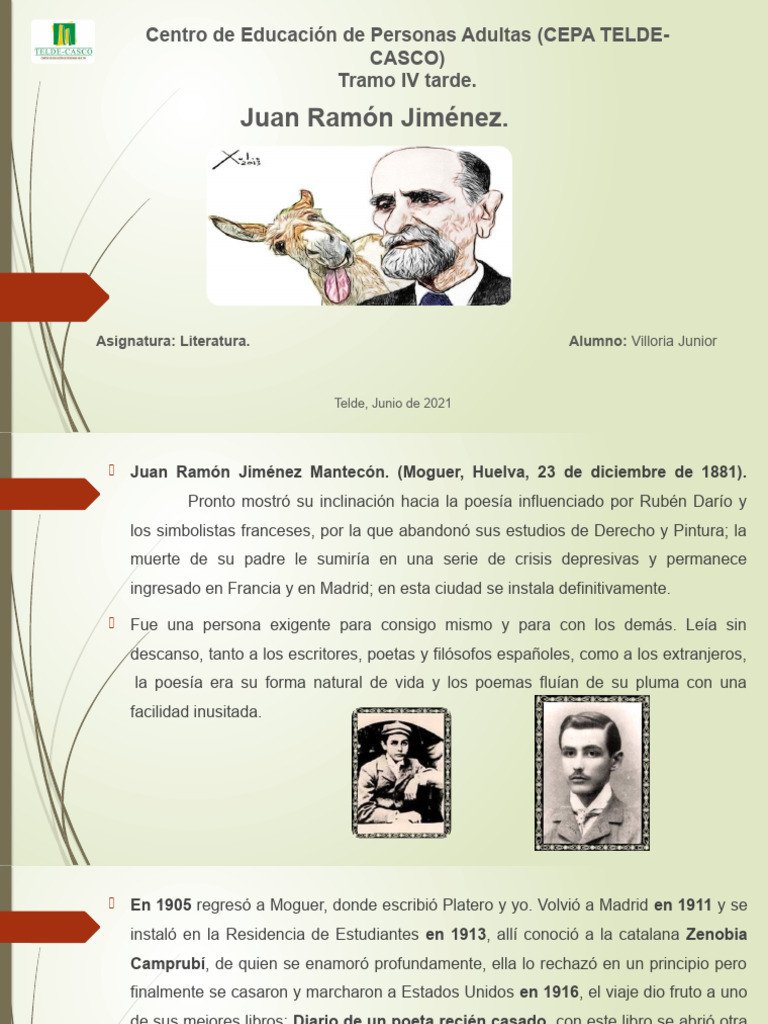 Juan Ramón Jiménez: Vida y Obra | PDF