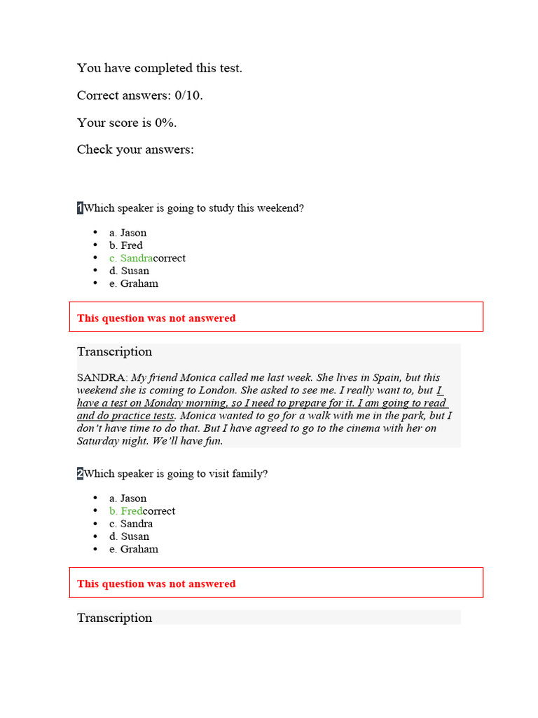 Listening 15-You Have Completed This Test | PDF