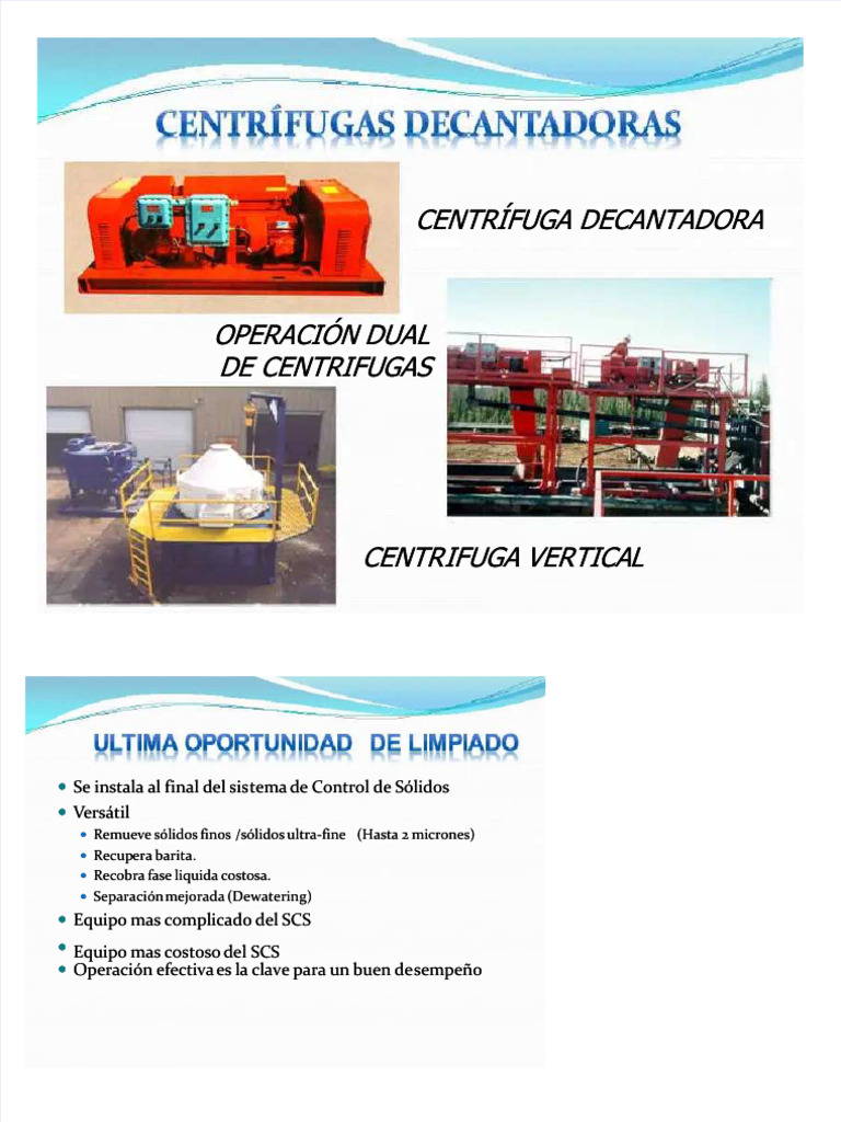 Centrífuga Decantadora: Operación y Eficiencia | PDF | Rotación | Tasas ...