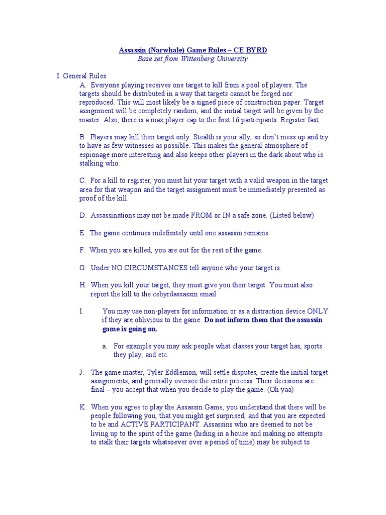 Ce Byrd Assassin Rules (Narwhale) | PDF | Violence | Crime Thriller