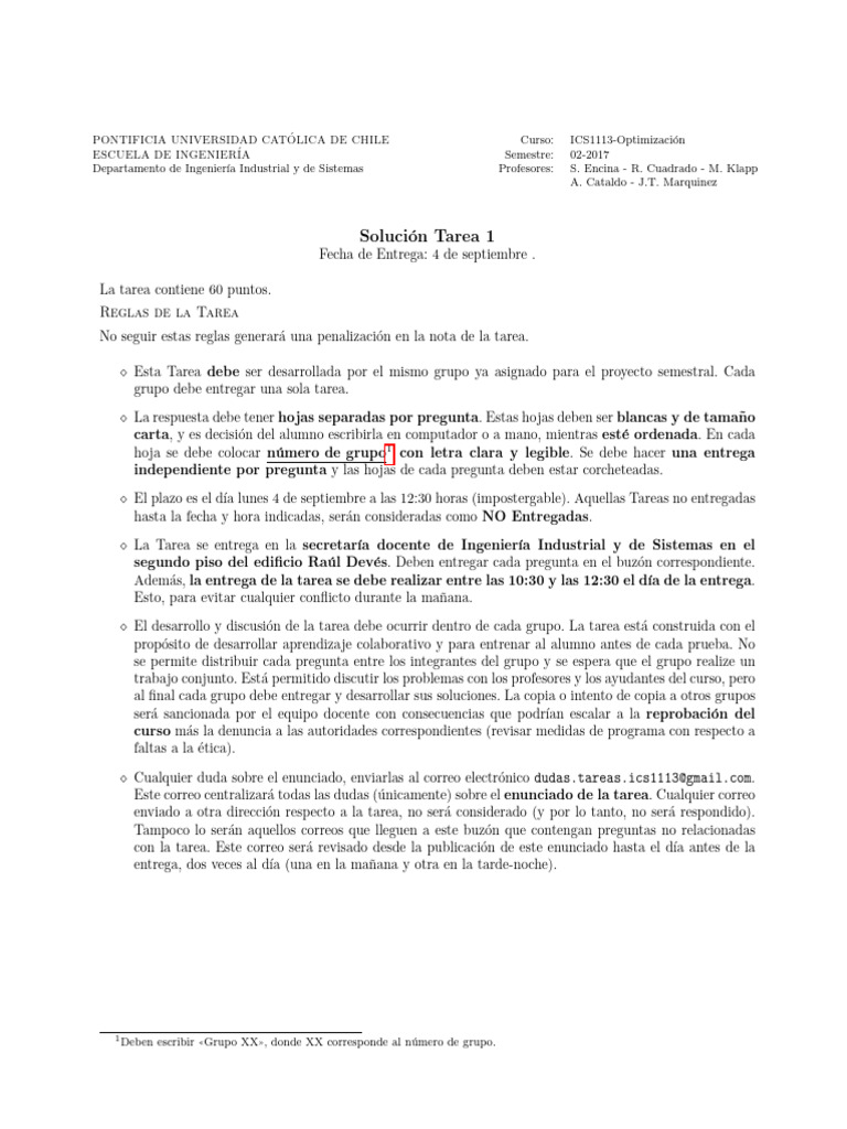 Soluci On Tarea 1 | Descargar gratis PDF | Conjunto convexo | Programación lineal