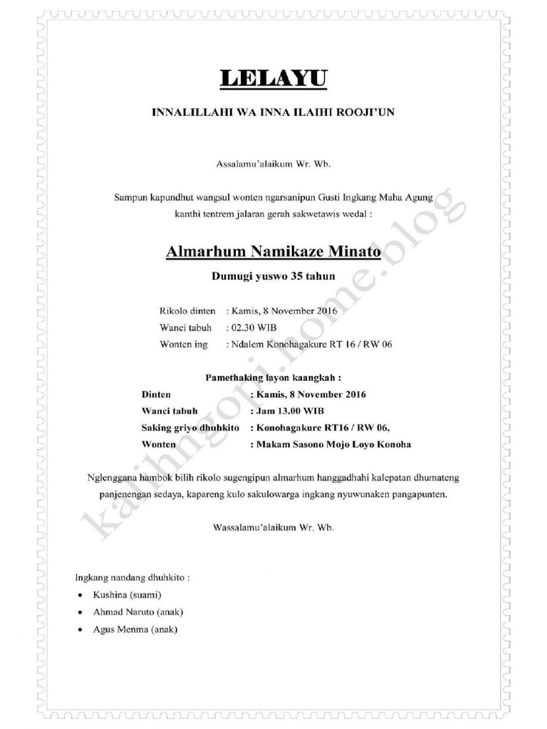 Contoh Lelayu Bahasa Jawa3 Page 0001 | PDF