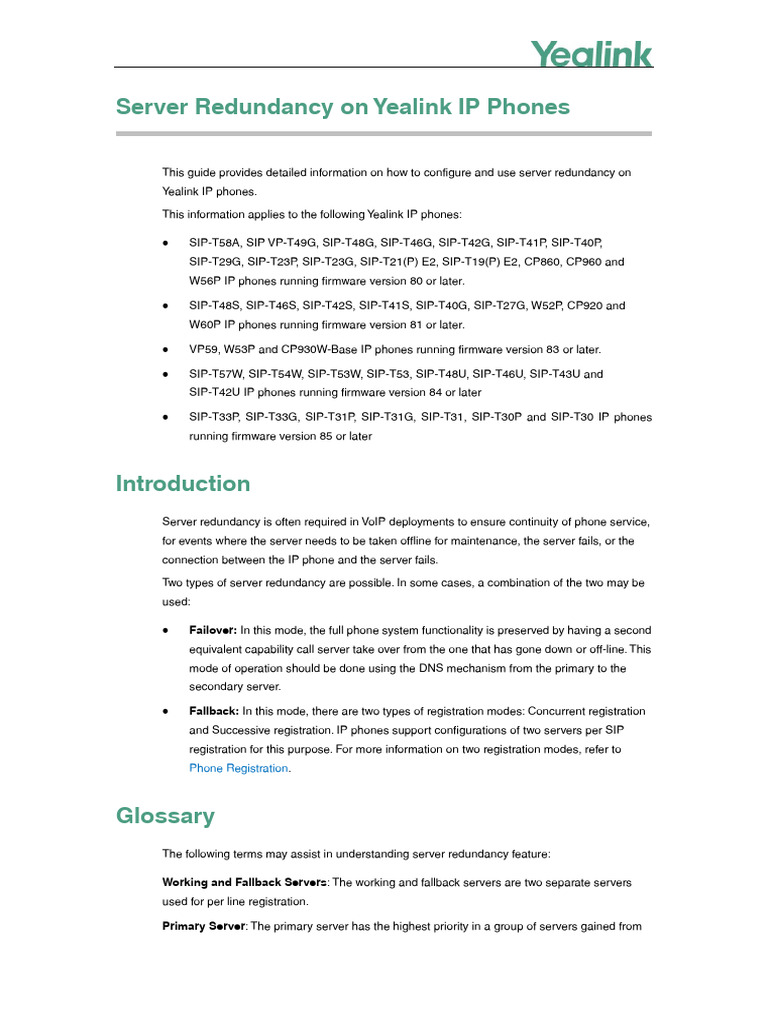 Server Redundancy On Yealink IP Phones | PDF | Domain Name System ...