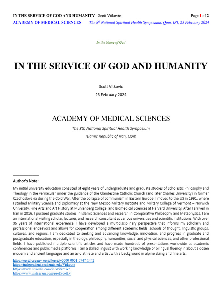 In The Service of God | PDF | Science | University