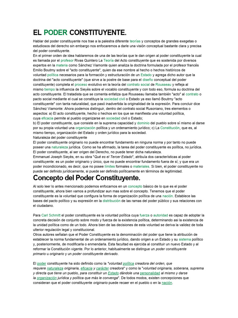 El Poder Constituyente | PDF | Constitución | Nación