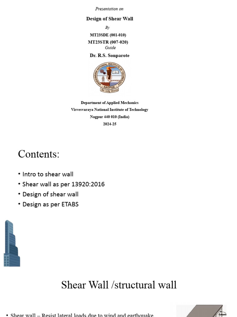 Shear Wall Design Guide 2024-25 | PDF | Beam (Structure) | Strength Of Materials