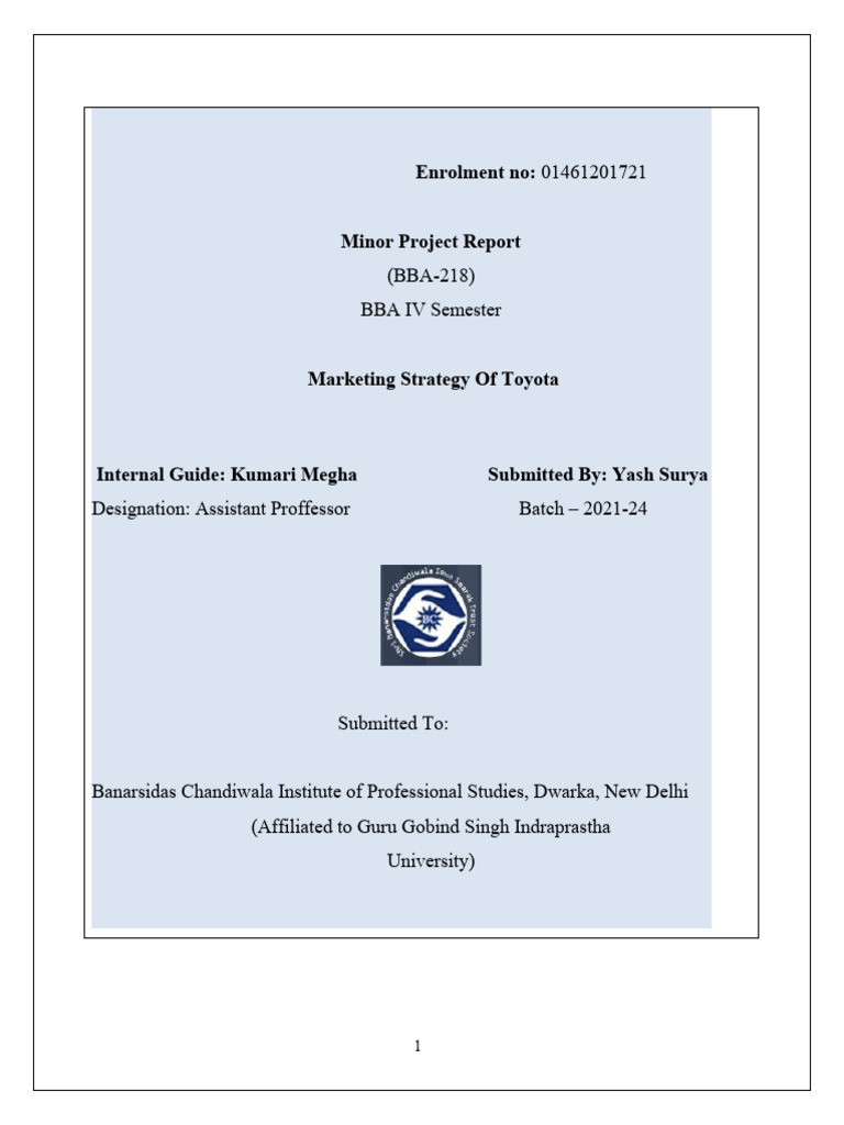 Minor Project Yash Surya | PDF | Toyota | Hybrid Electric Vehicle