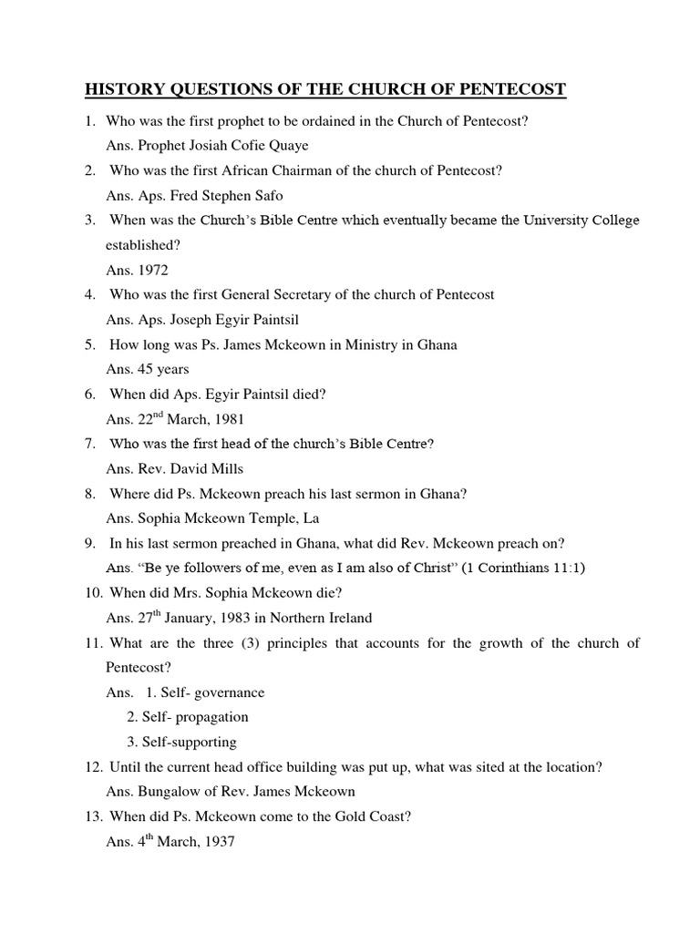 HISTORY & Current Affairs | PDF | Pentecostalism | Christian New ...