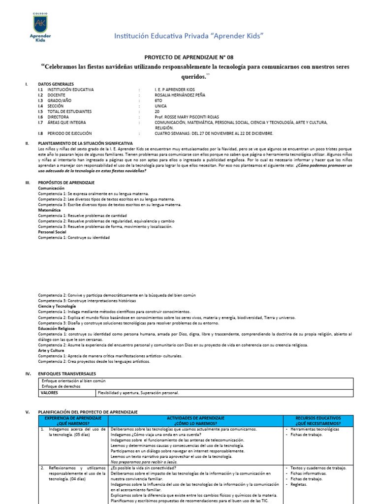 8vo PROYECTO SEXTO GRADO | PDF | Ecuaciones | Hipótesis