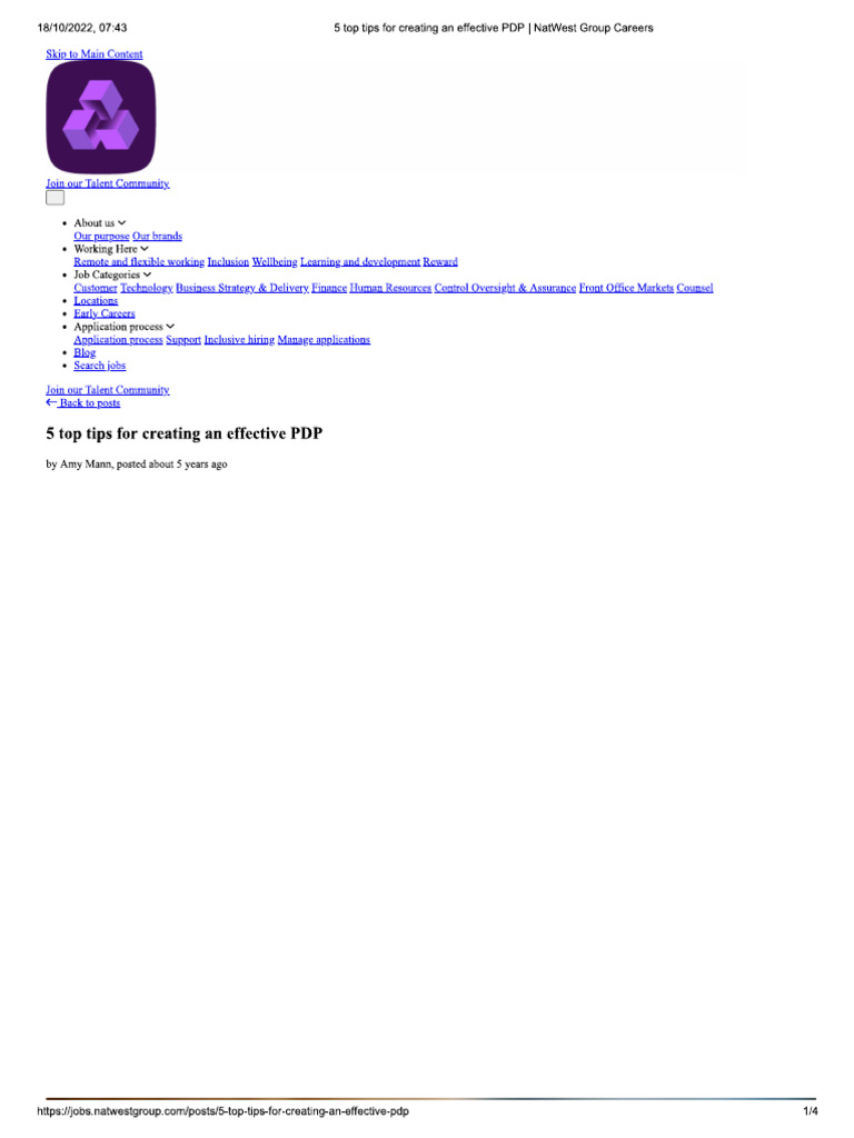 Tips for creating PDP | PDF