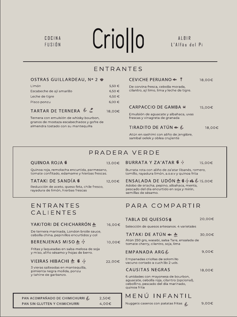 Carta Criollo Esp | PDF