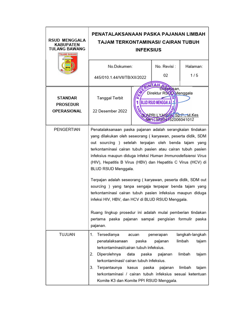 Ppi7 - Ep.3spo .Penatalaksanaan Paska Pajanan Limbah Tajam ...