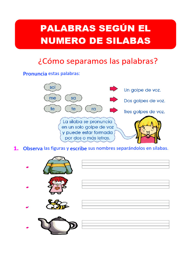 Actividades de separación de sílabas | PDF