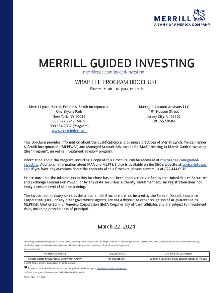 Merrill Edge Guided Investing Program Brochure | PDF | Asset Allocation ...
