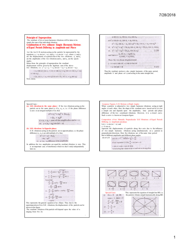 Oscillation -2 superposition | PDF | Oscillation | Geometry
