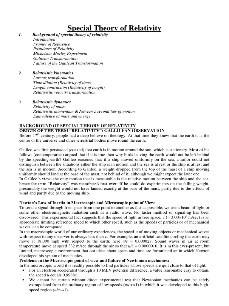 Relativity | Download Free PDF | Special Relativity | Classical Mechanics