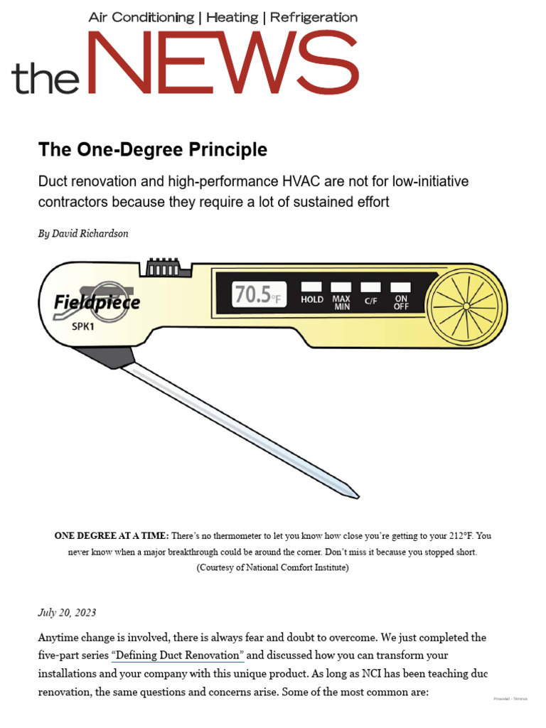 The One-Degree Principle - ACHR News | PDF | Water | Heat